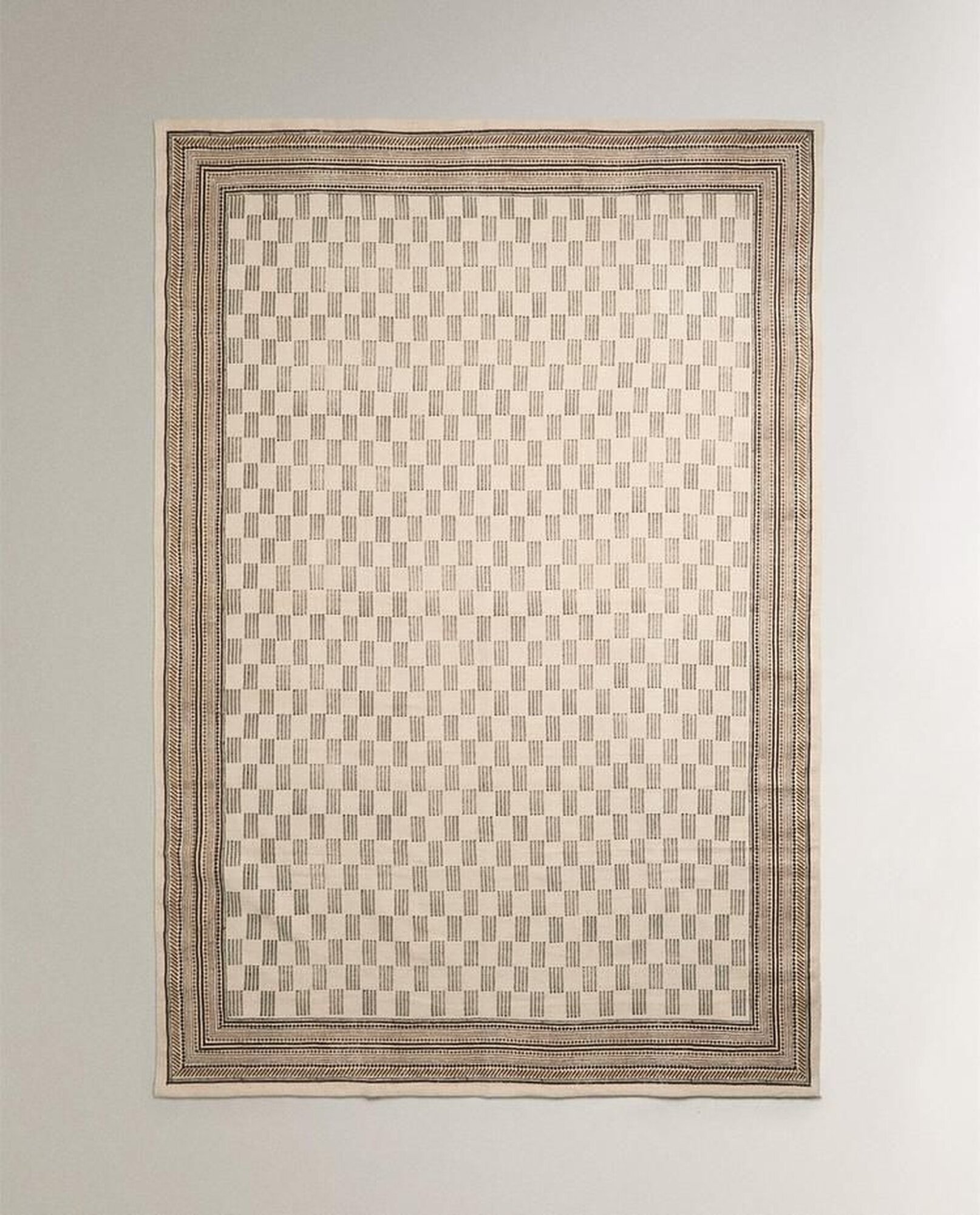 Ковер ZARA HOME 7106/029-2 - хлопковый, с блочным принтом, разноцветный, 200 x 300 см