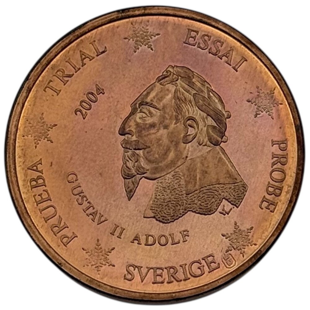 Швеция 2 евроцента 2004 г. Specimen (Проба)
