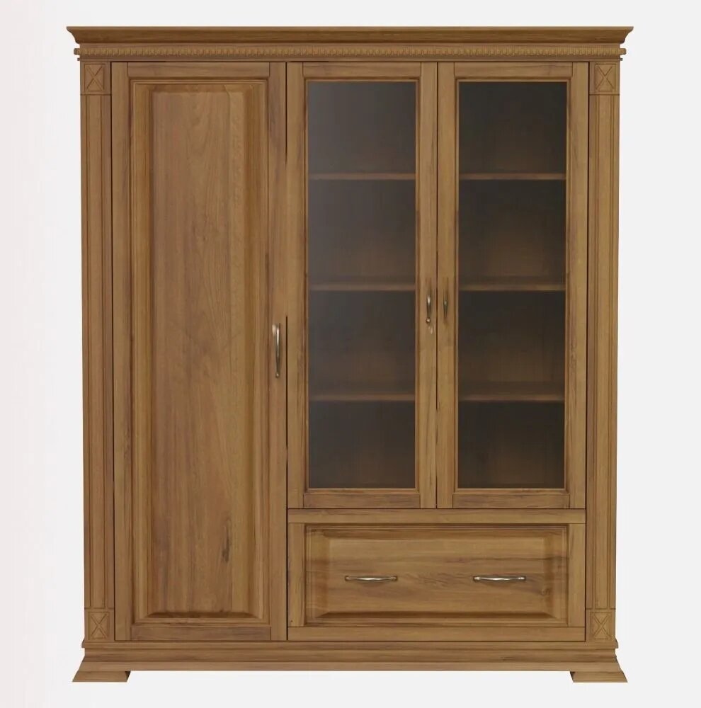 Книжный шкаф рианна Верди 104, массив из массива сосны, 130x45x150см