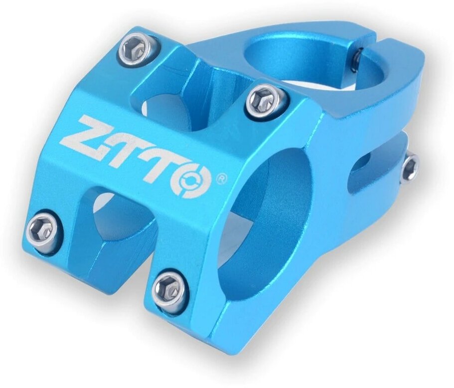 Вынос руля, длина 45 мм подъем (0°), диаметр 31,8, синий，Велосипедный полый стояк