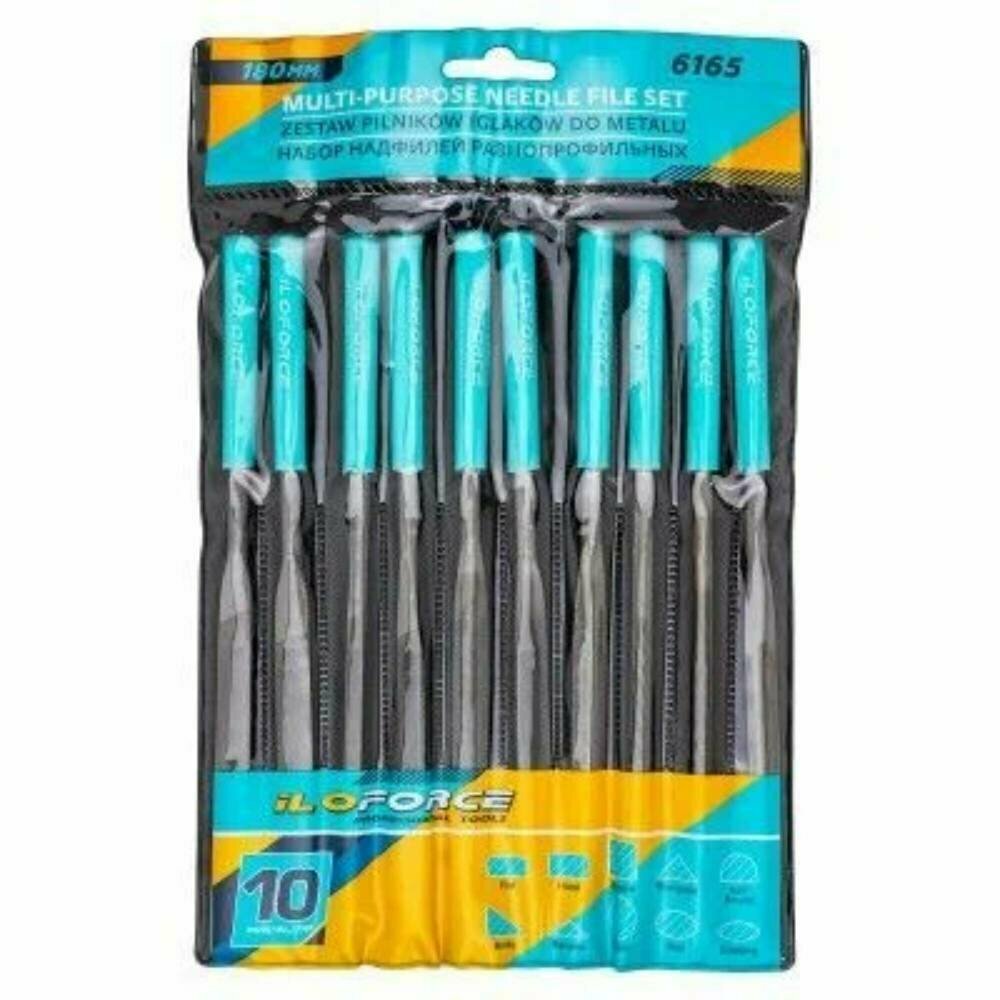 Набор разнопрофильных надфилей iLOFORCE 180 мм, 10 предметов