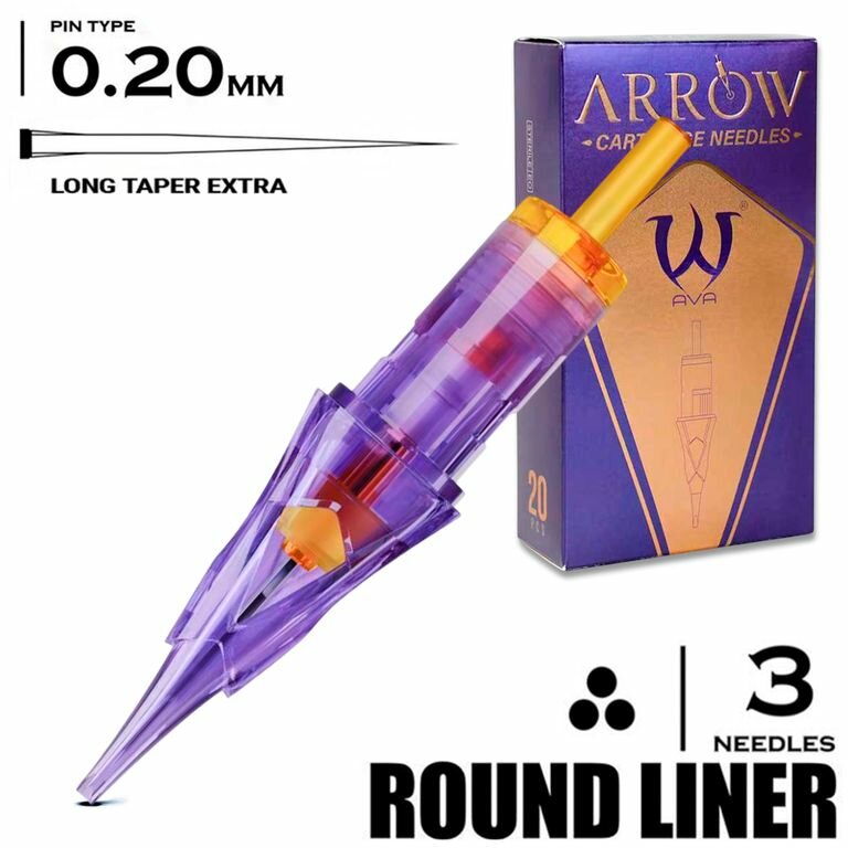 Картриджи для тату и перманентного макияжа (иглы, модули) AVA Arrow 0603RL 20/3RLLT Extra 20 шт/уп