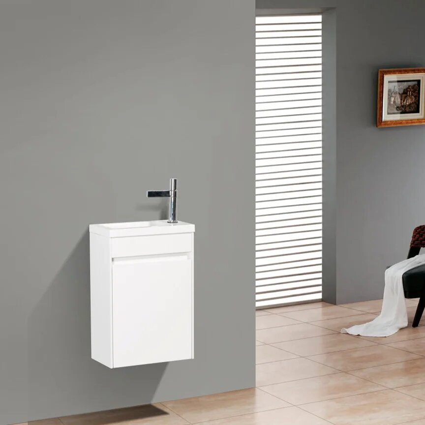 Мебель для ванной комнаты BelBagno Pietra Mini 46 L bianco lucido