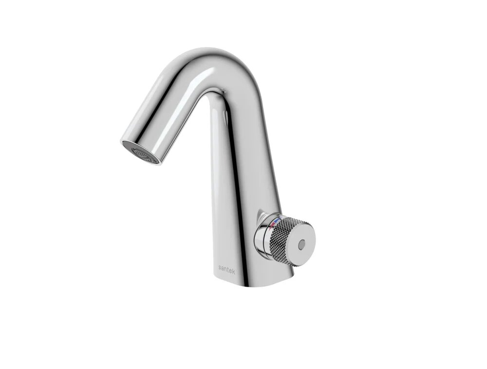 Смеситель для раковины Santek Космо WH5A06019C001 сенсорный, хром, глянцевый, кран для ванной в раковину, из латуни, с функцией экономии расхода, для инвалидов
