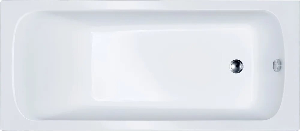 Акриловая ванна 1ACReal Стандарт Гамма Щ0000028715 без опоры 129x69, пристенная, белая, глянцевая, прямоугольная