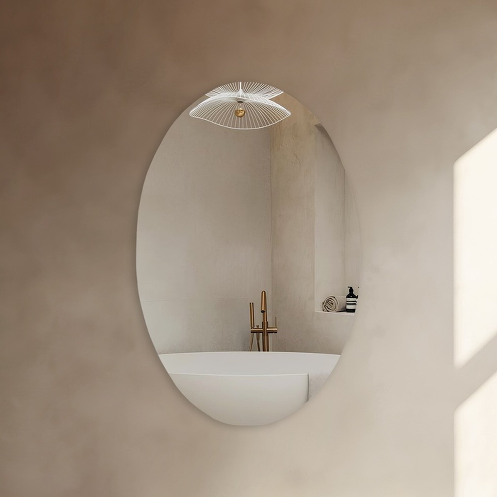 Зеркало Сима-ленд, овальное, настенное, серебристое, 50x70 см