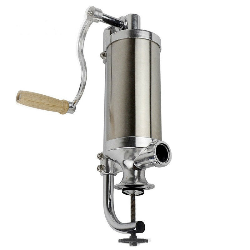 Шприц для колбас 3 кг. KM-6509 из нержавеющей стали с силиконовыми насадками (3 кг. / серебристый)