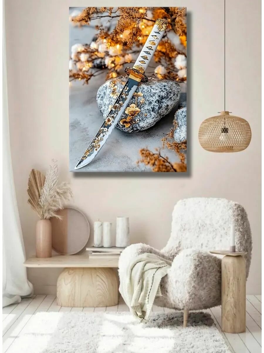 Картина "Цветочная гармония", интерьерная 50х70см 1шт, на деревянном подрамнике