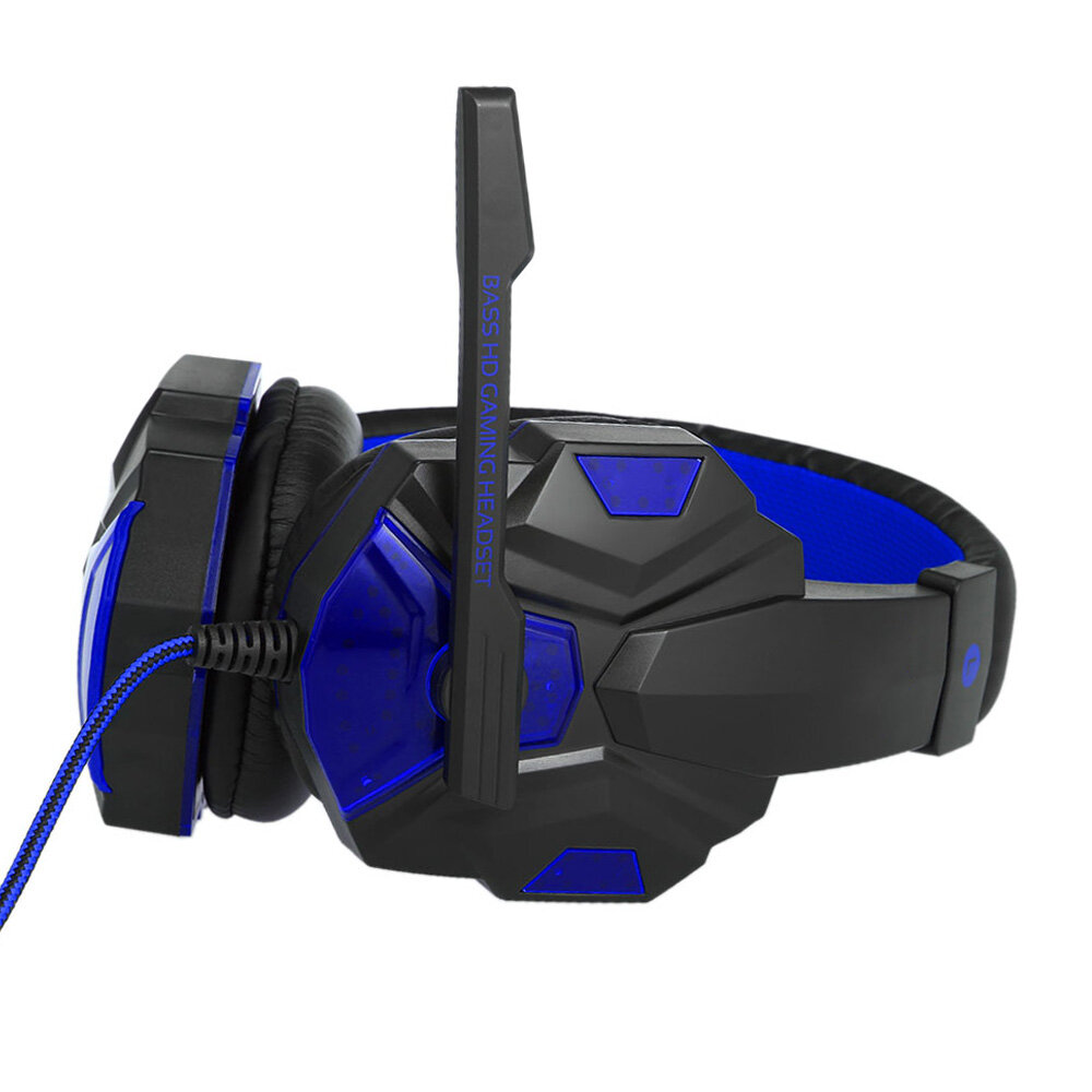 Gaming Headset Headphone for PC Laptop with Microphone USB 3.5mm Interface LED Volume Control Over-ear