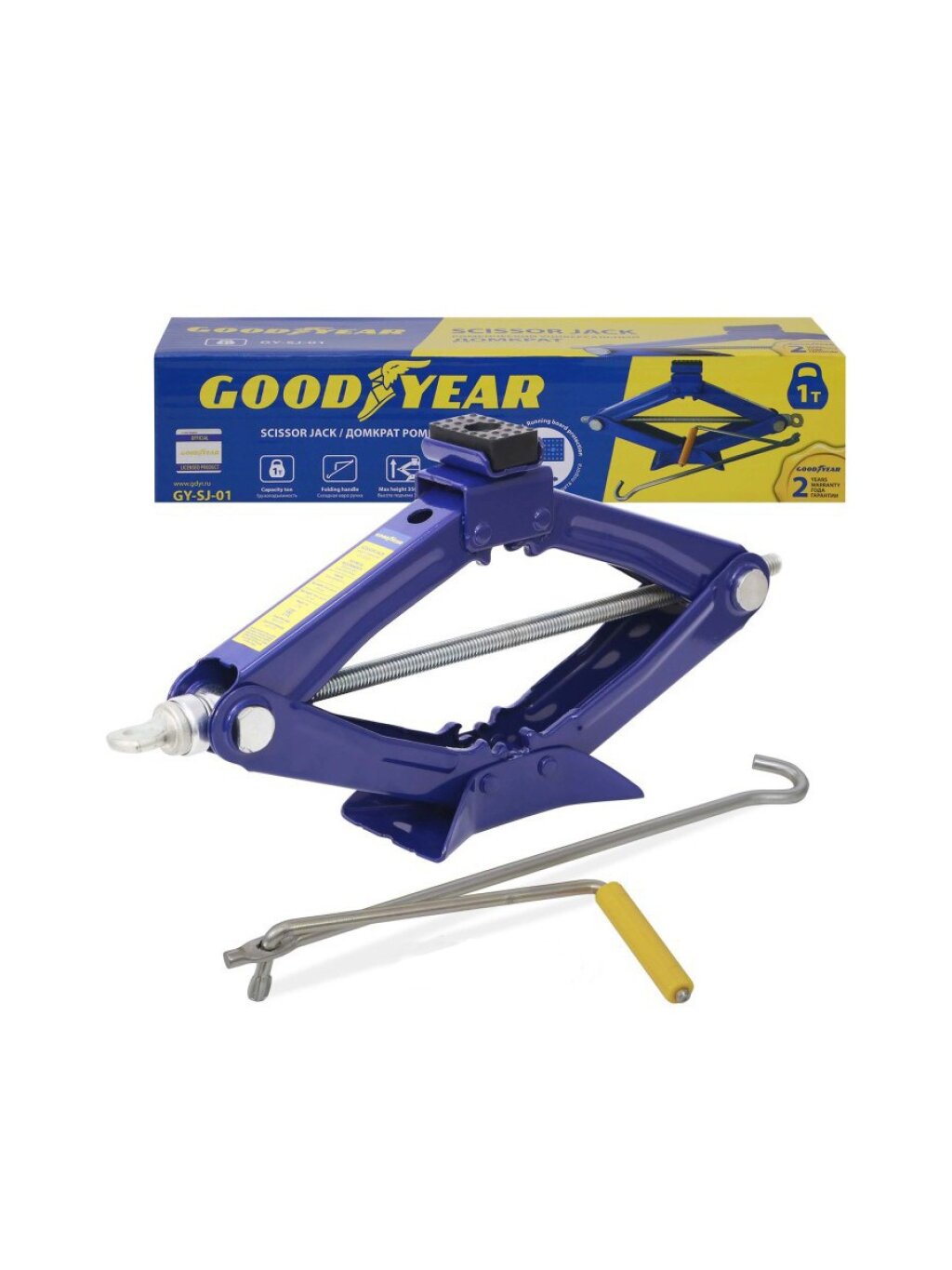 Домкрат ромбический 1 т. GoodYear с резиновой опорой 95-350 мм