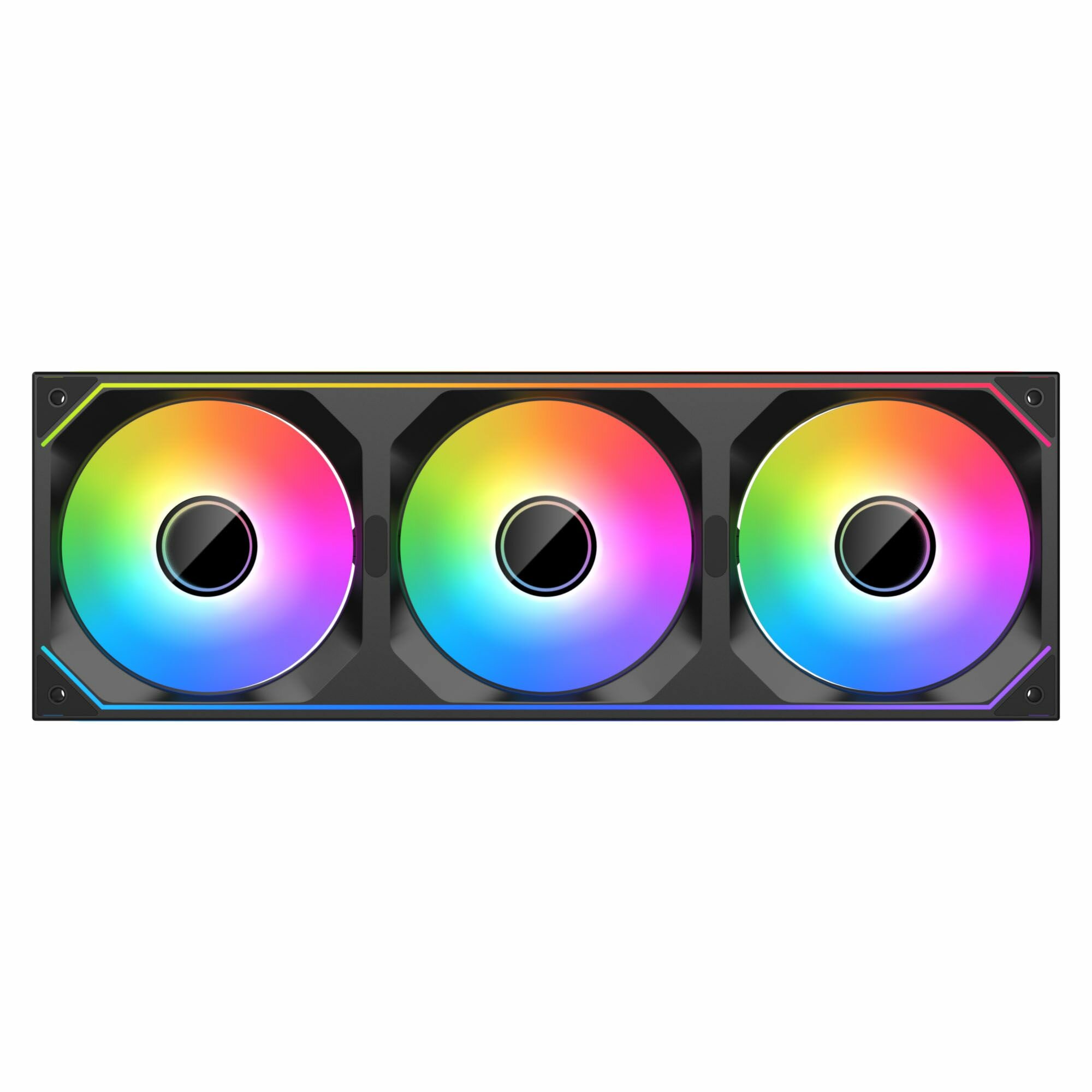 Xigmatek Infinity SF360 Black Digital Arctic, блок вентиляторов 360 мм с ARGB-подсветкой, 3 вентилятора, кольцевая подсветка, тихая работа, высокий уровень тепловыделения