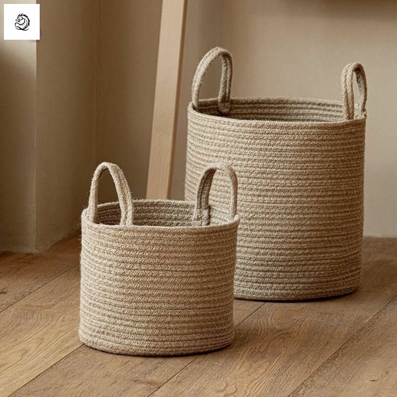 Джутовая корзина для белья 47.7 л Warmliv, органайзер для дома, детской, ванной - стильное хранение