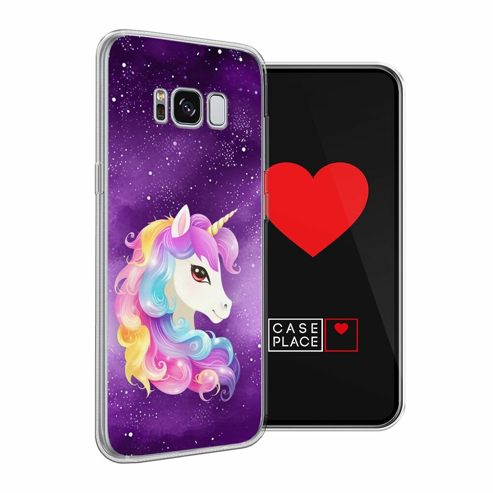 Чехол на Samsung Galaxy S8 / Самсунг Галакси С8 с принтом "Кудрявый единорог" — фото 1