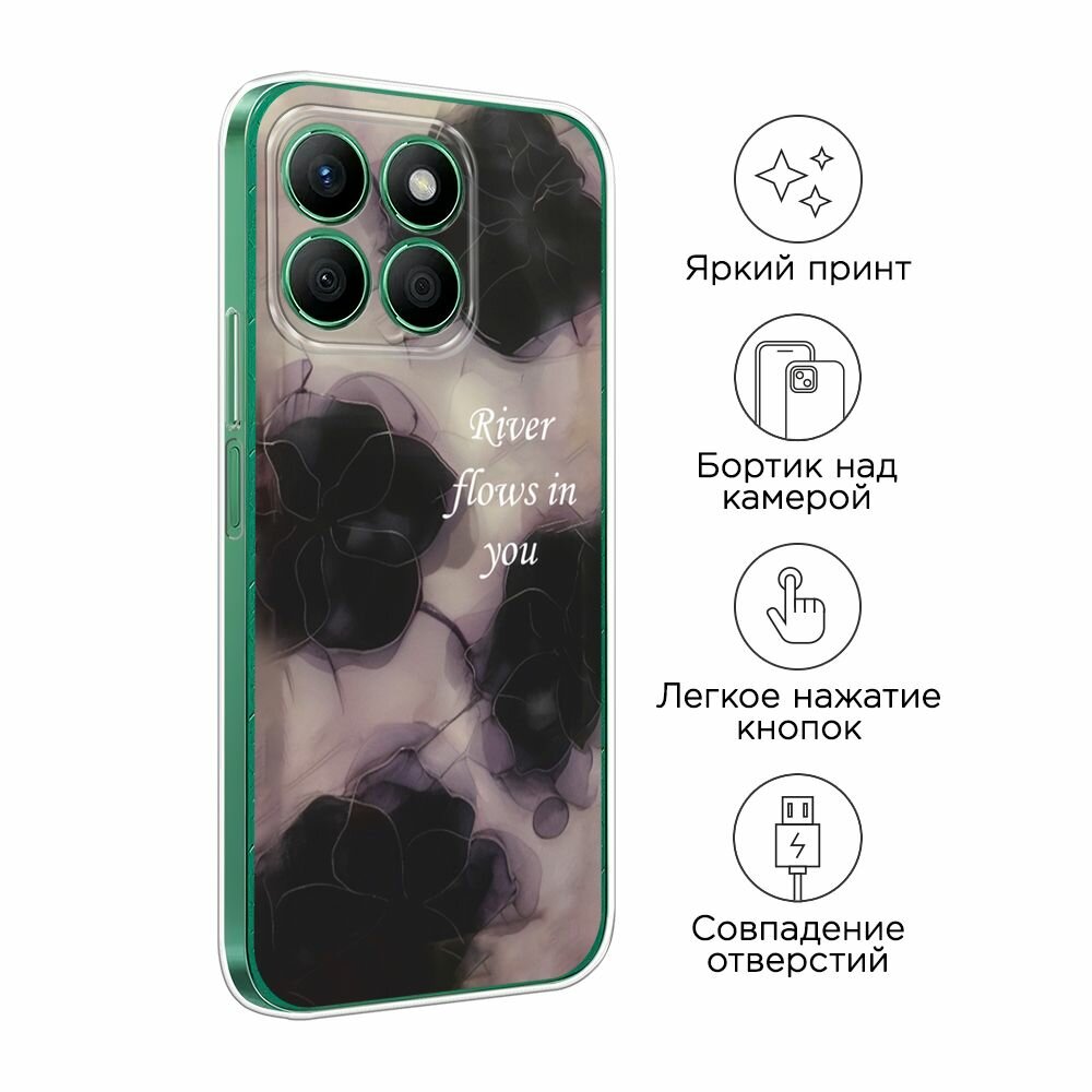 Силиконовый чехол на Honor X8B / Хонор X8B с принтом River flows in you — фото 1
