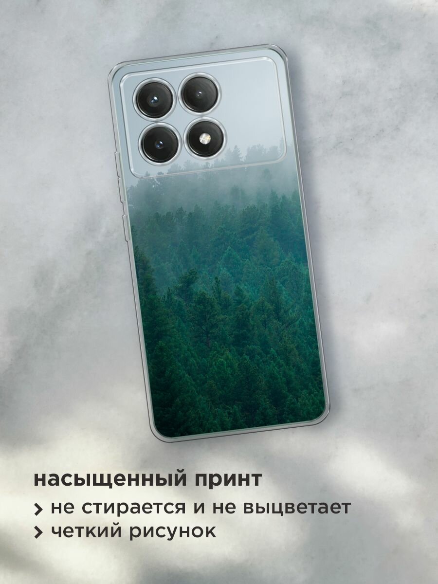 Чехол на Xiaomi Poco X6 PRO 5G / Поко X6 Про 5G с принтом "Лес в облаках" — фото 1