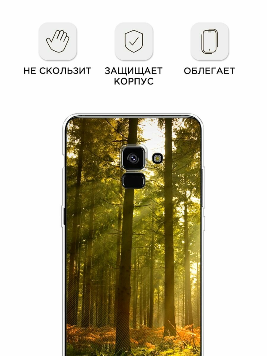 Чехол на Samsung Galaxy A8 + / Самсунг Галакси А8 Плюс 2018 с принтом "Лес 7" — фото 1