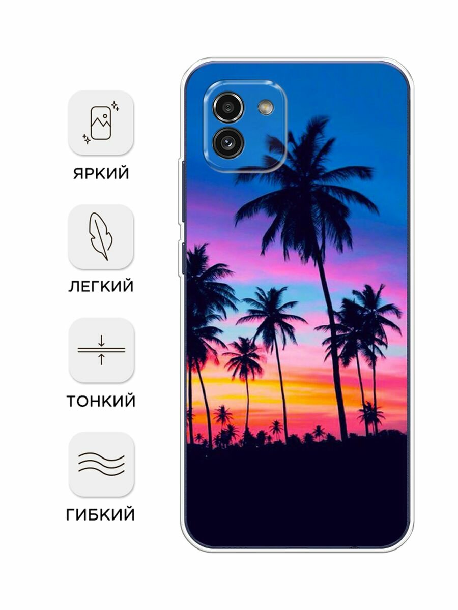 Чехол на Samsung Galaxy A03 / Самсунг Галакси А03 с принтом "Закат 5" — фото 1