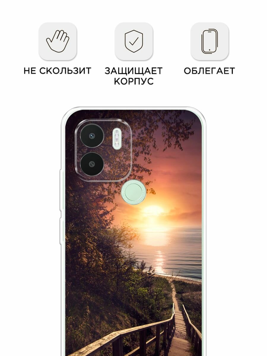 Чехол на Xiaomi Redmi A1+/Redmi A2+/Poco C51/C50 / Редми A1+ с принтом "Мост у воды" — фото 1