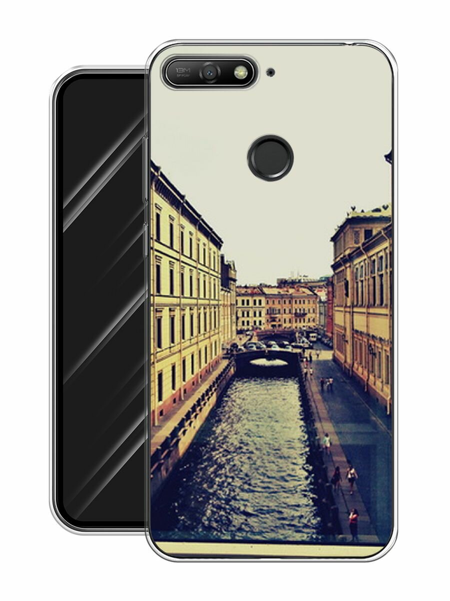 Чехол на Honor 7C/7A Pro/Huawei Y6 Prime 2018 / Хонор 7С/7А Про/Хуавей Y6 Prime 2018 с принтом "Санкт-Петербург" — фото 1