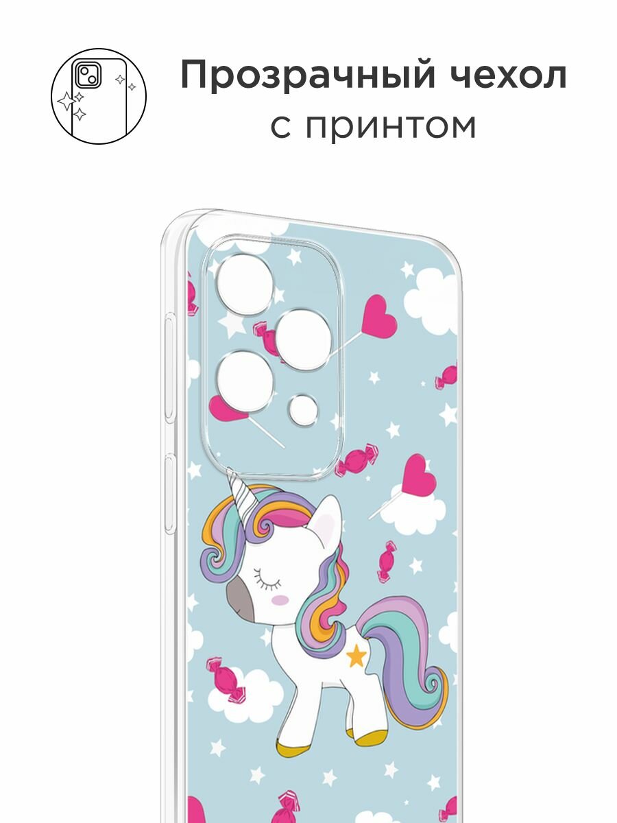 Чехол на Honor X6c / Хонор X6c с принтом "Сладкий единорожек" — фото 1