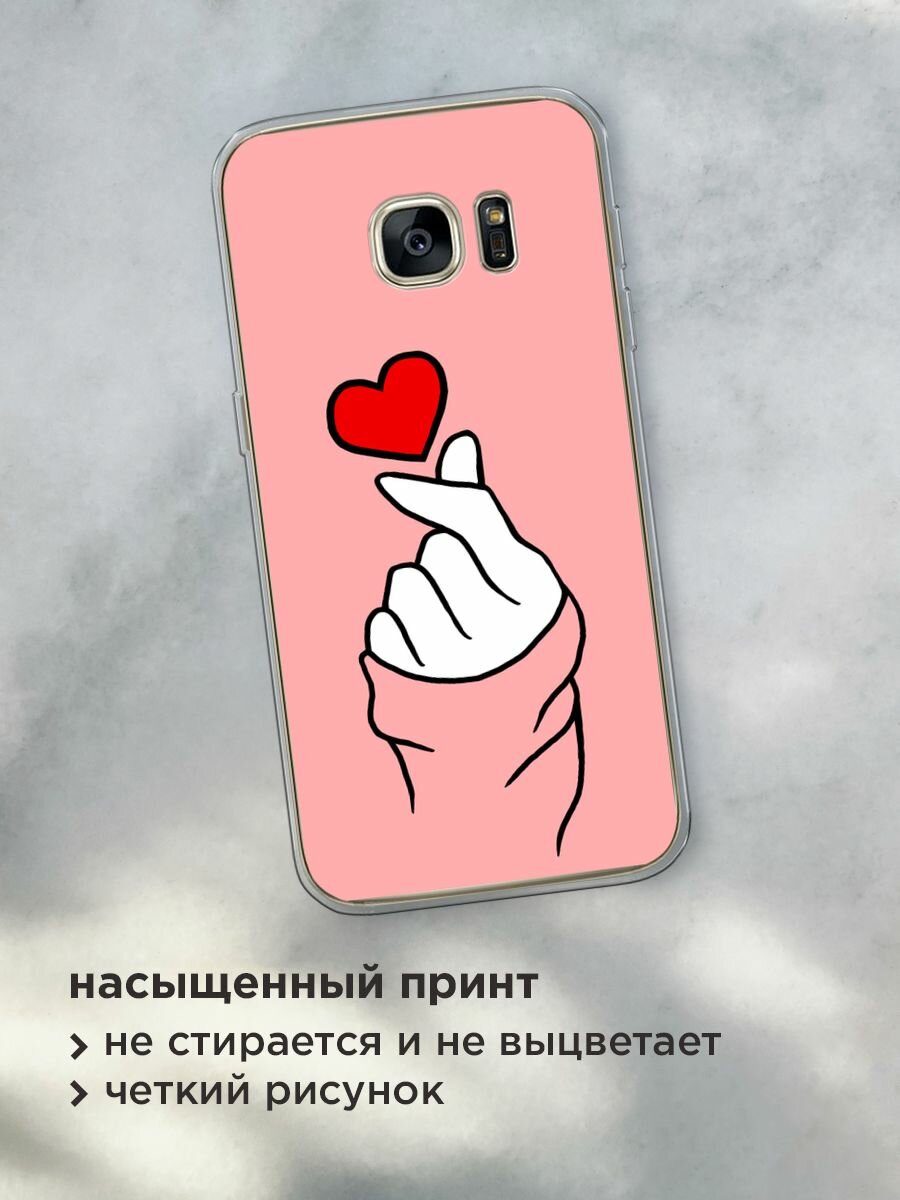 Чехол на Samsung Galaxy S7 / Самсунг Галакси С 7 с принтом "Милое сердечко" — фото 1