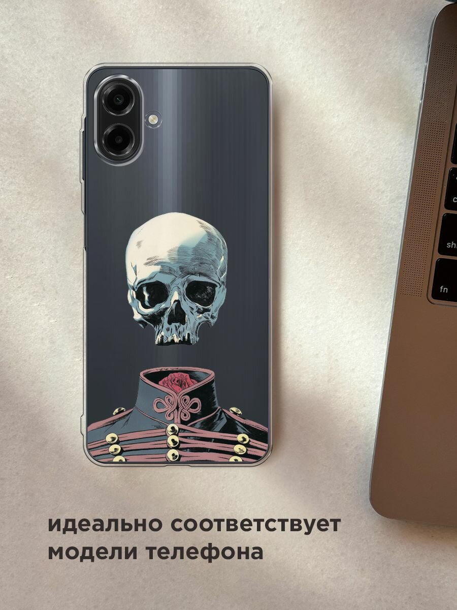 Чехол на Samsung Galaxy A07/A08 / Самсунг А07/А08 с принтом "Гусар", прозрачный — фото 1