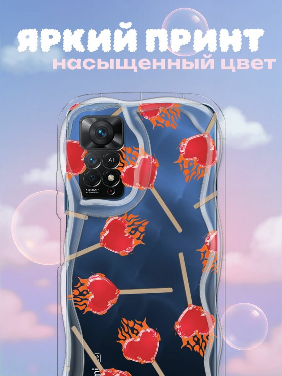 Чехол на Xiaomi Redmi Note 11 Pro/11 Pro 5G/11E Pro/12 Pro 4G / Редми Нот 11 Про с принтом Горящие леденцы 2 — фото 1