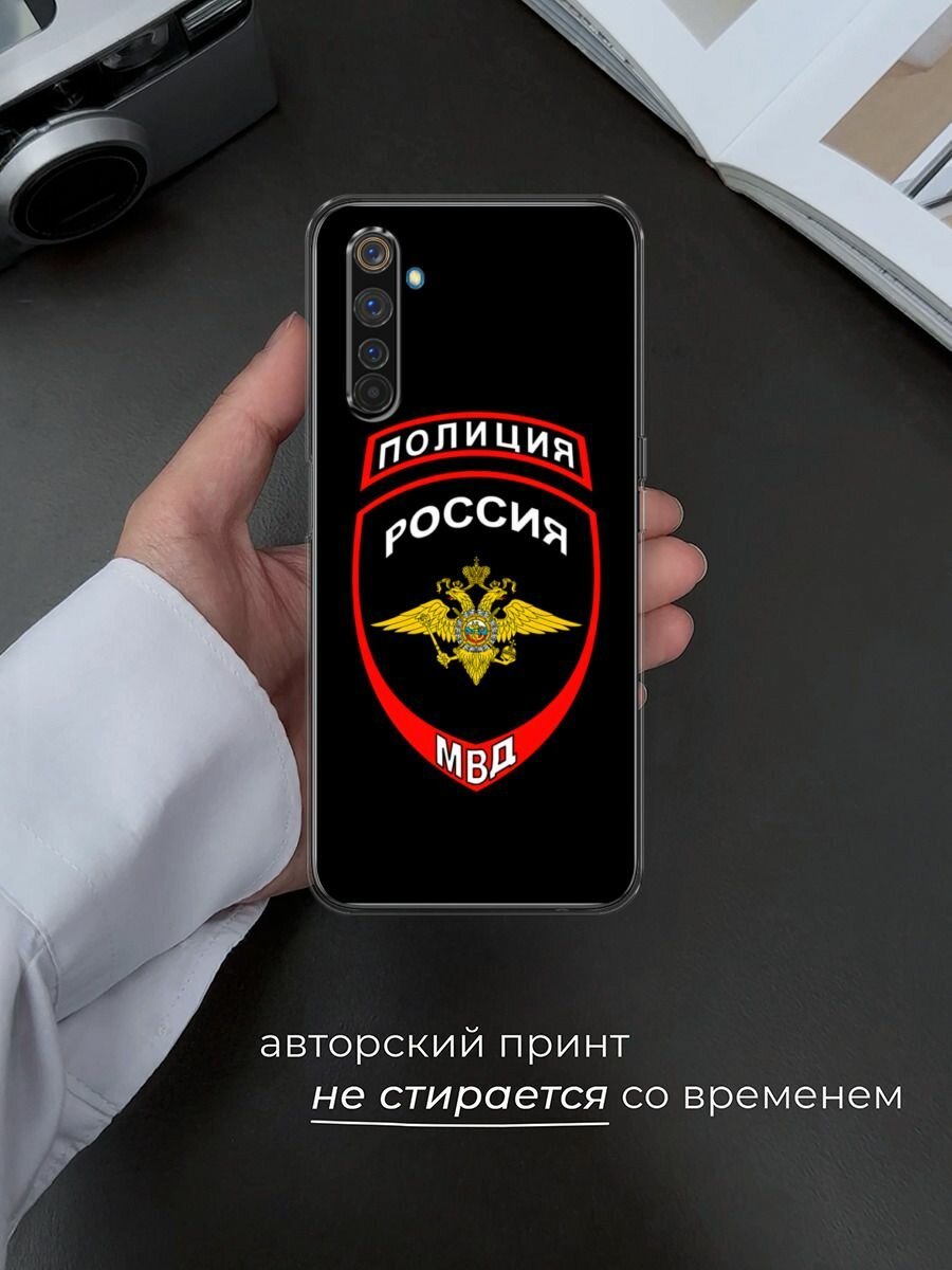 Чехол на Realme 6 Pro / Реалми 6 Про с принтом "Эмблема Полиции" — фото 1