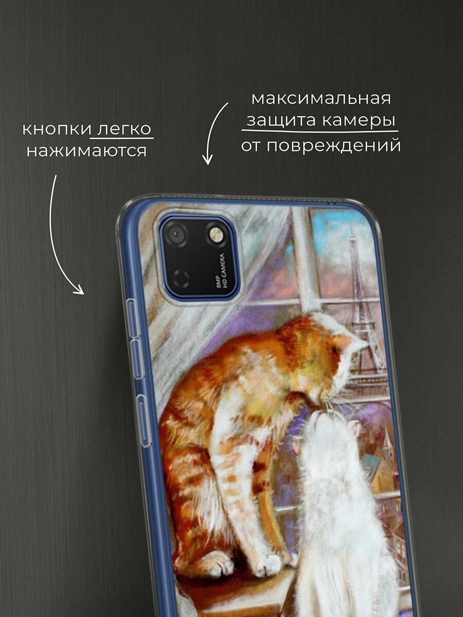 Чехол на Honor 9S/Huawei Y5p / Хонор 9S/Хуавей Y5p с принтом "Влюбленные котики 1" — фото 1