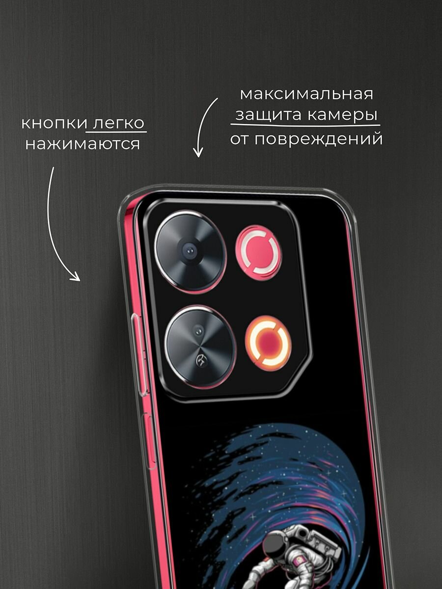 Силиконовый чехол на Itel P65 / Ител P65 с принтом "Космонавт на серфе" — фото 1