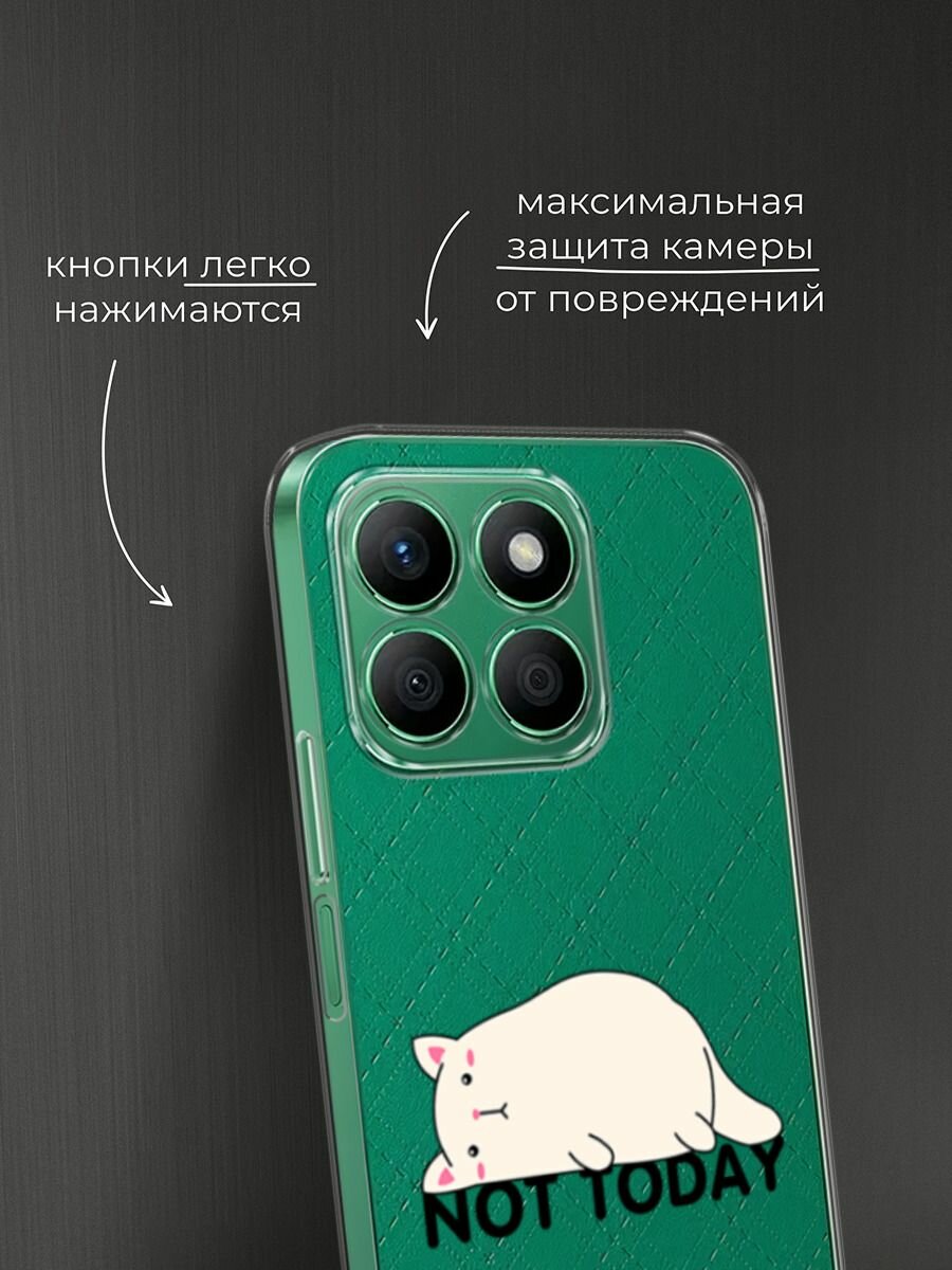 Чехол на Honor X8B / Хонор X8B с принтом "Cat not today", прозрачный — фото 1