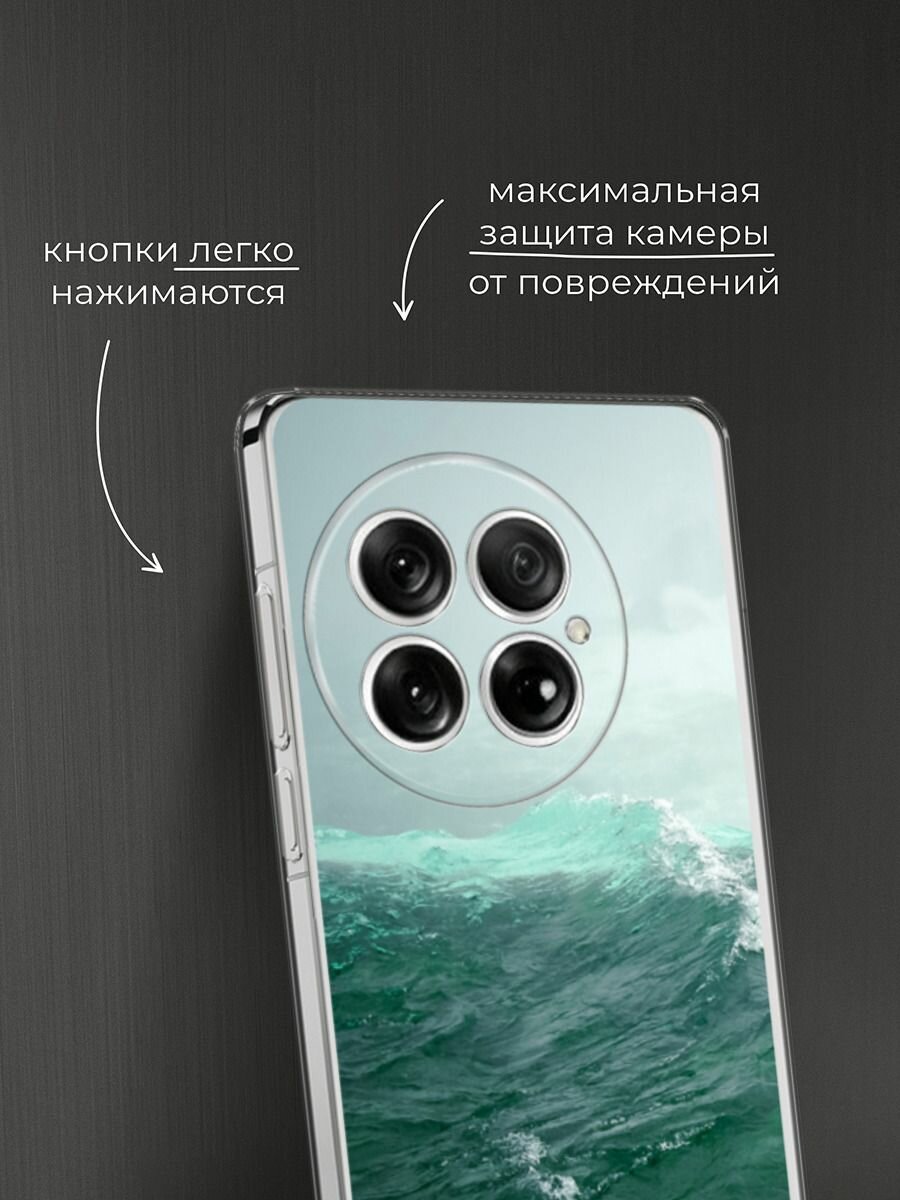 Силиконовый чехол на OnePlus 13 / Ван Плас 13 с принтом "Волны 12" — фото 1
