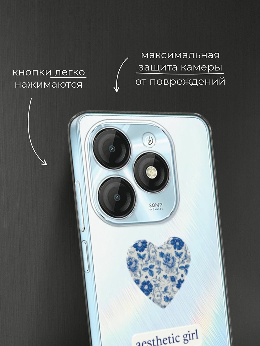 Чехол на Itel P55 / Ител Р55 с принтом "Aesthetic girl" — фото 1