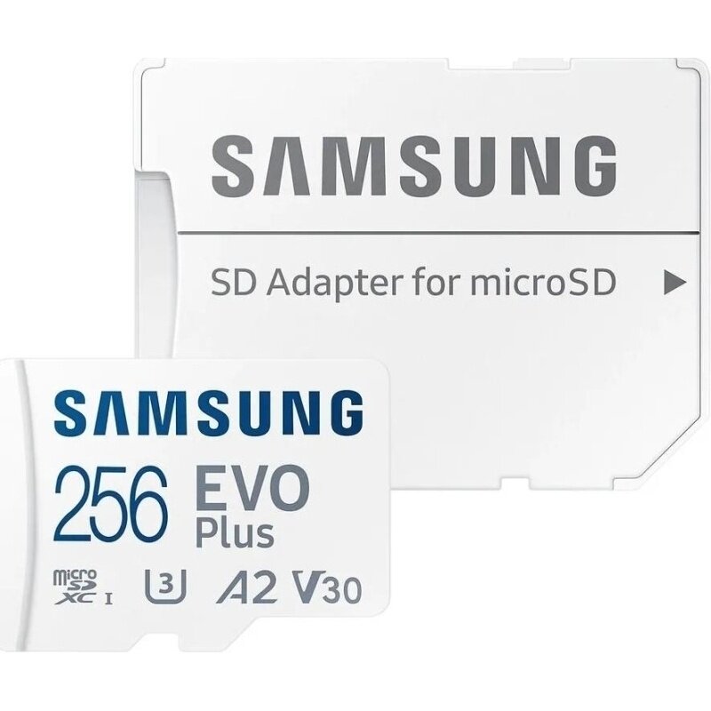 Карта памяти Samsung "Evo Plus", 256 Гб, MicroSDXC, UHS-I, SD адаптер (MB-MC256KA/APC)