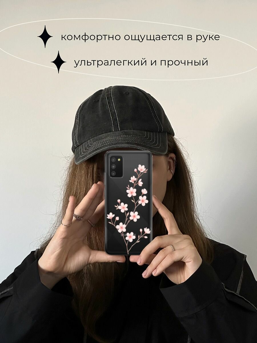 Чехол на Samsung Galaxy A02s / Самсунг Галакси A02s с принтом "Веточка сакуры 2" — фото 1