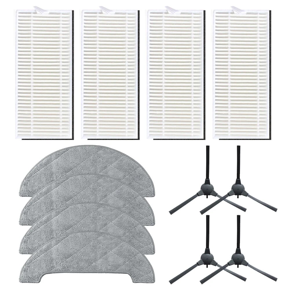 Боковая щетка, фильтр, ткань для швабры, набор подушечек для швабры с фильтром Hepa для ABIR K30, подметальная машина для пола, пылесос, аксессуары для оборудования для уборки дома, Серый