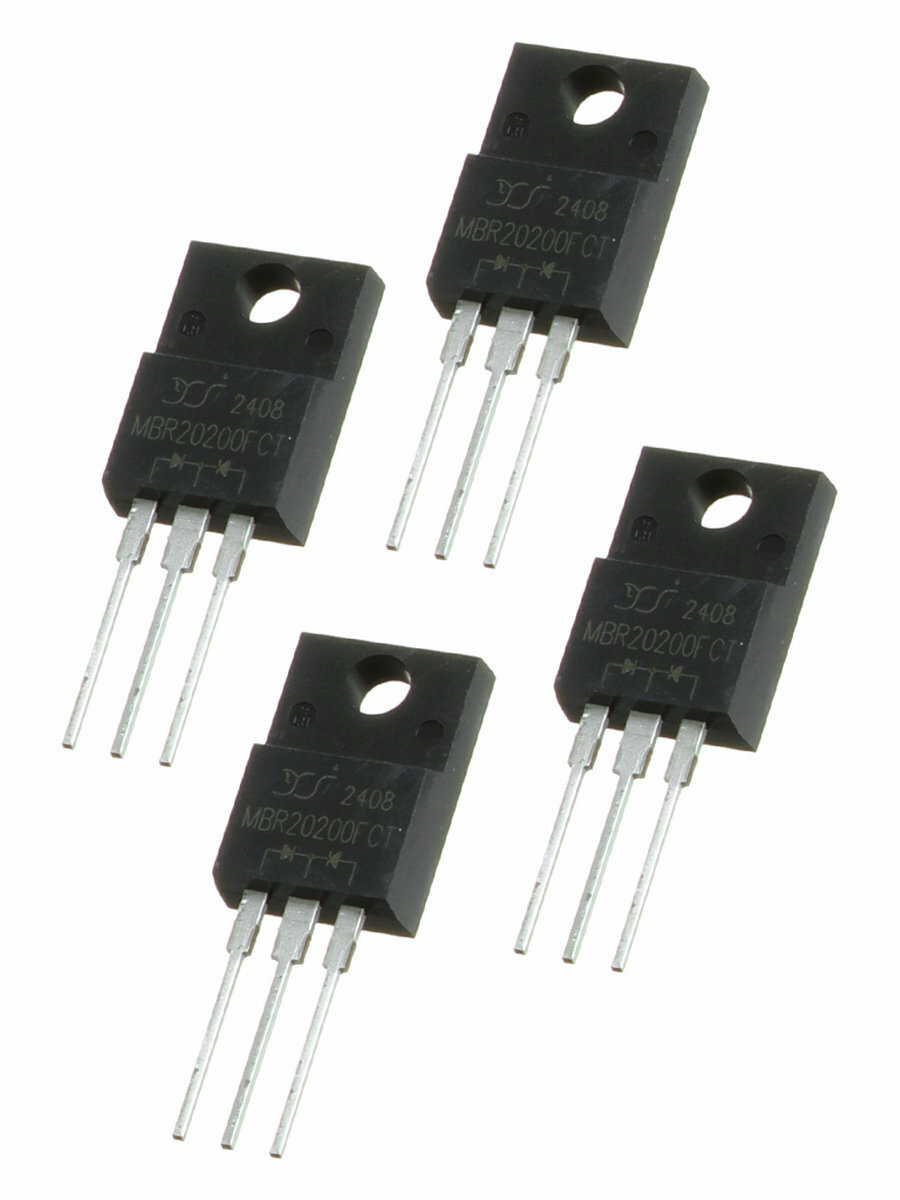 Диод Шоттки 20А 200В TO-220FP MBR20200FCT YJ (упаковка 4шт)