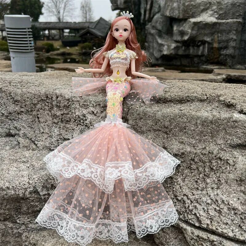 Русалка принцесса кукла девочка набор игрушек подарок на день рождения одевалка кукла