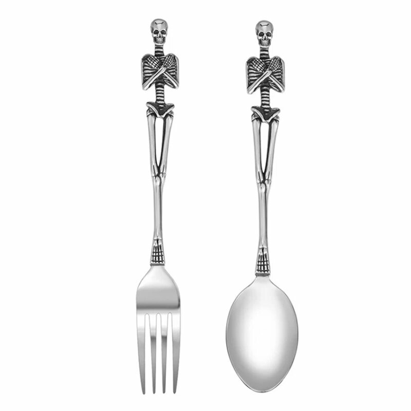 Вилка и ложка на Хэллоуин Skull Set