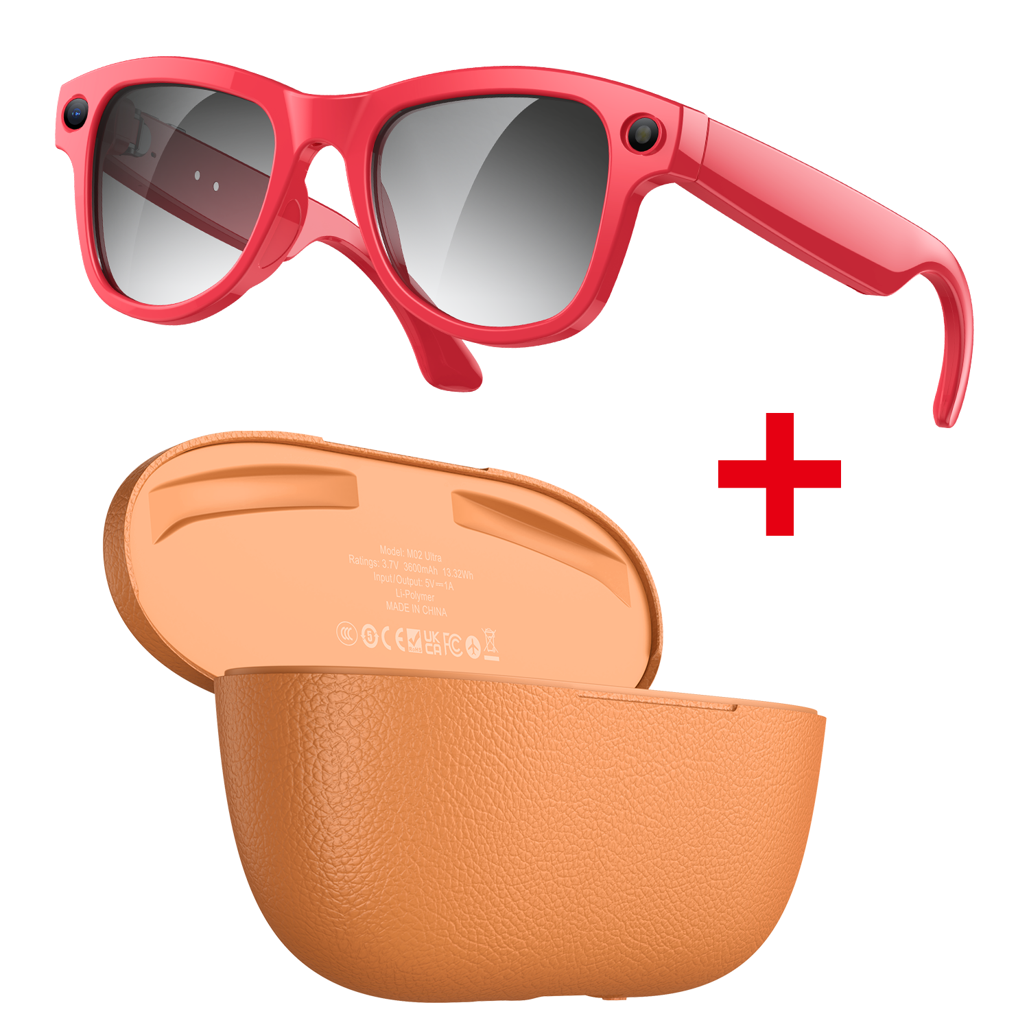 Умные очки CCIT, с камерой и наушниками, запись видео, с футляром, складные, 4ГБ