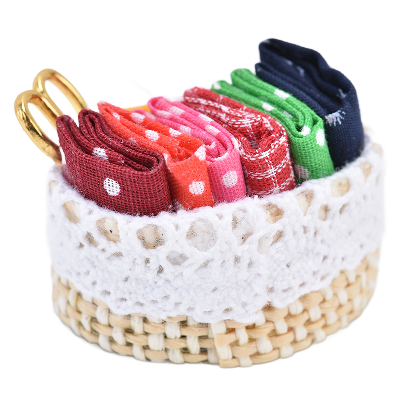 Набор для рукоделия для кукольного домика в масштабе 1:12, миниатюрная шкатулка для швейных принадлежностей и игл, имитация изысканного декора для кукольного домика.