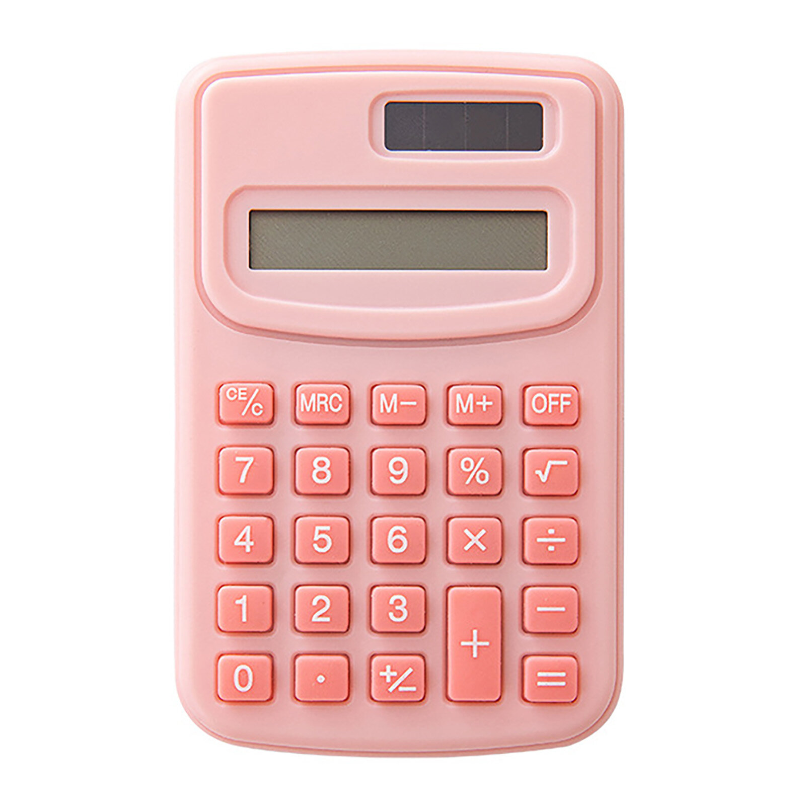 Мини-Калькулятор Кнопка Отскока Портативный Карманный Солнечная Энергия 8-Значный LED Sakura Pink