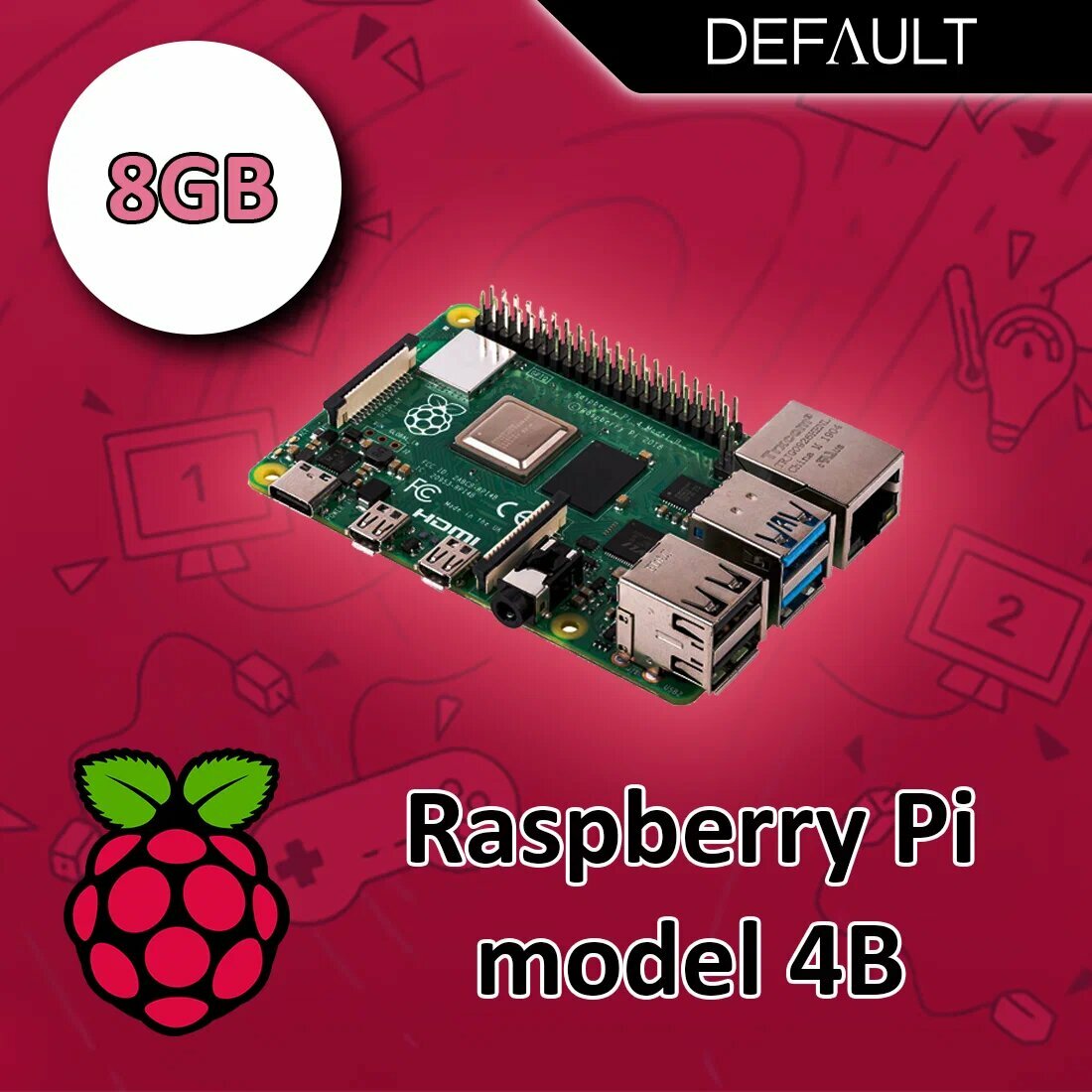 Одноплатный компьютер Raspberry Pi 4 Model B (RA608),8GB RAM