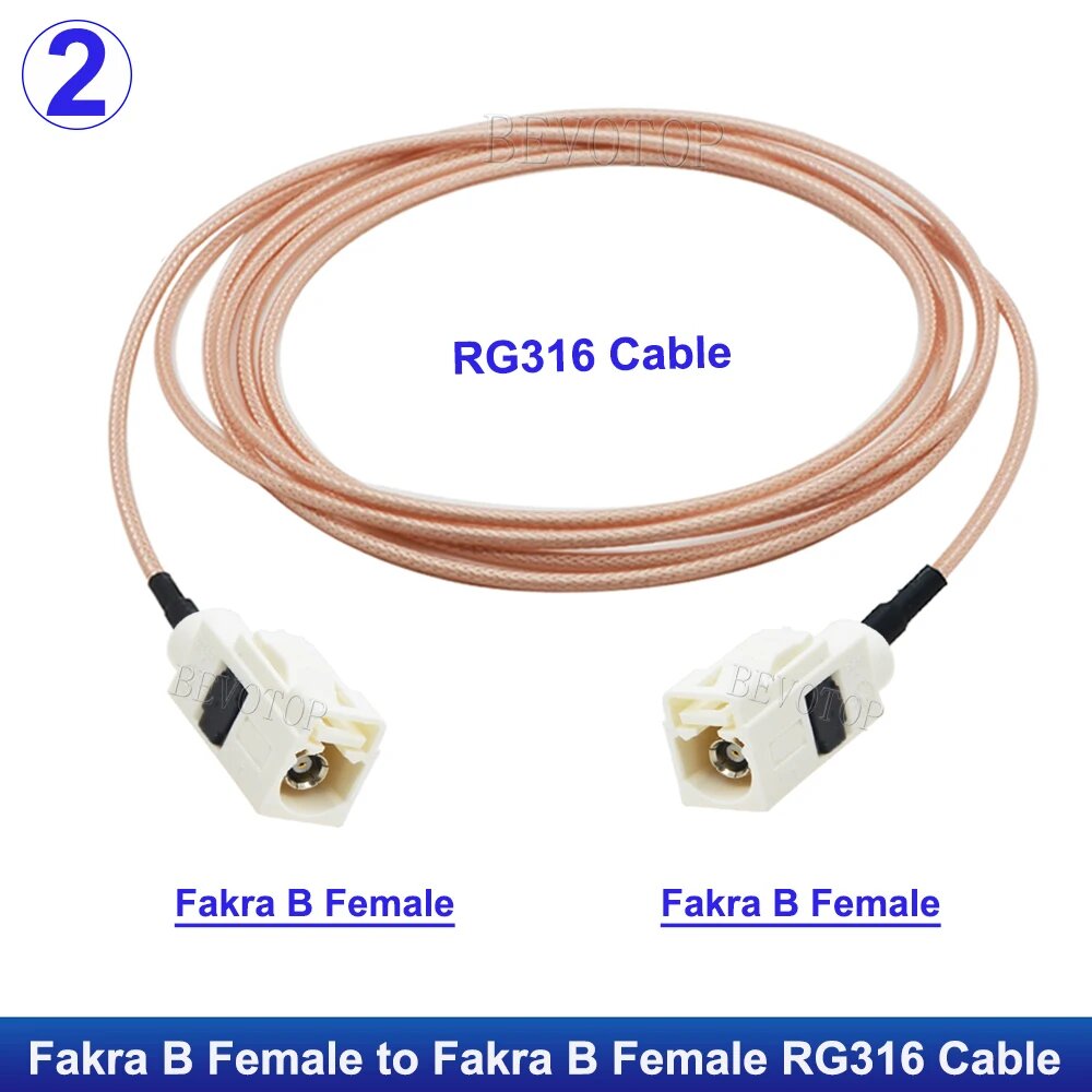 BEVOTOP RG316 Fakra Female to Fakra Cable