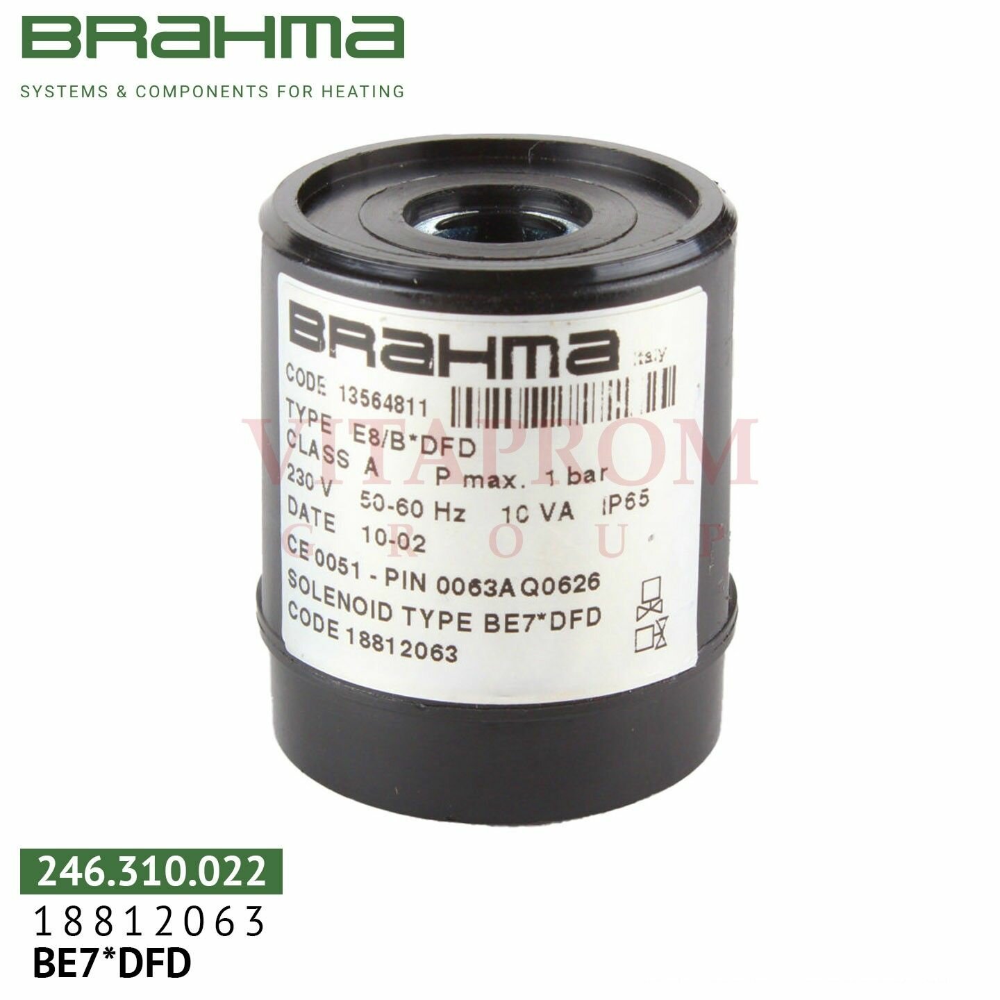Катушка Brahma BE7*DFD для клапана 13564811, 18812063