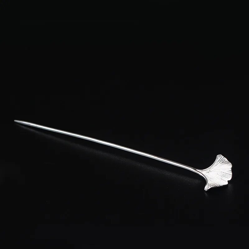 Палочки для волос Amxiu Ginkgo Biloba, 100% Стерлинговое Серебро 925 пробы, аксессуары для волос, ювелирные изделия ручной работы для женщин, подарок