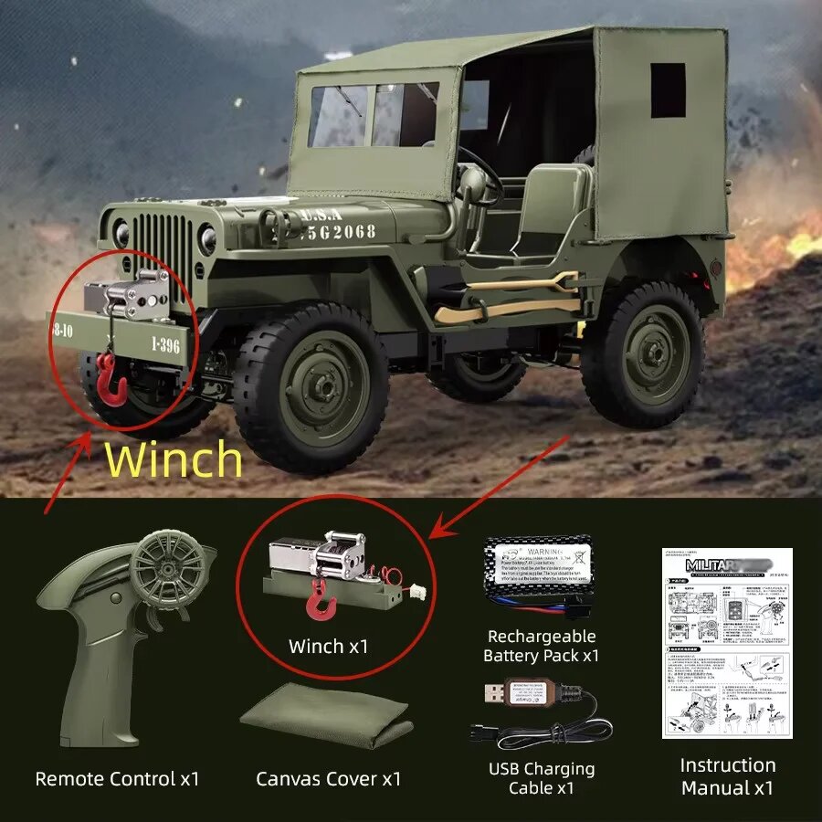 Радиоуправляемая машина LKCOMO C8815 Jeep C8815 with winch