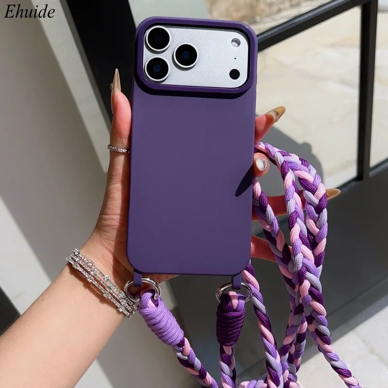 Модный Чехол-шнурок Для iPhone 17 Pro Max 14 12 11 13 Фиолетовый, Фиолетовый, Purple, for iPhone 13