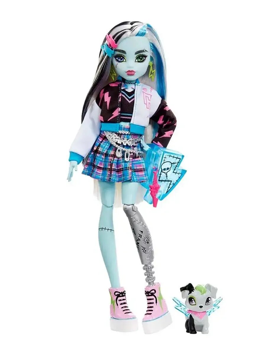 Кукла Monster High "Frankie Stein", с питомцем, коллекционная, для девочек, пластик, 33 см