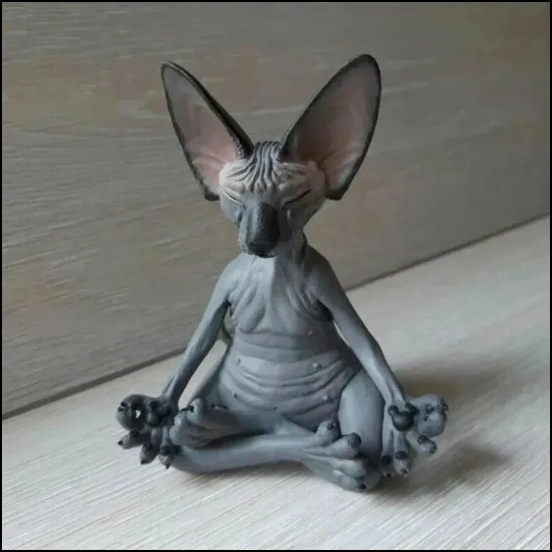 Медитирующий кошачий орнамент